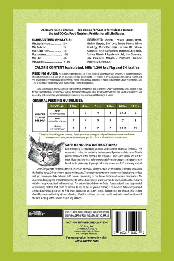 OC Raw Feline Frozen Chicken & Fish Recipe for Cats - Harrisburg, PA ...